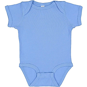 Rabbit Skins Baby Bodysuit Girl & Boy | Newborn 0-3 Months to 24 Month Toddler, Snap Easy Closure, Carolina Blue, 12 Months