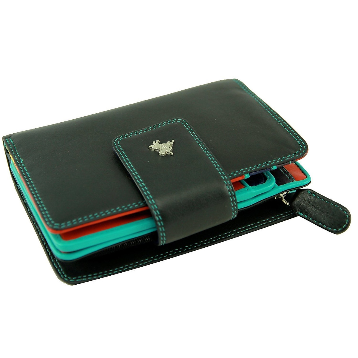 VISCONTI SP30 YLANG Spectrum Collection Multi Colored Soft Leather Bifold Wallet (Red)