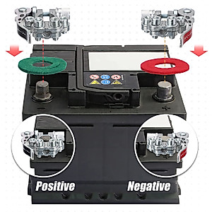 Tallew 8 Pcs Battery Terminal Connectors Quick Release Disconnect Car 4 Way Connector Clamps Positive Negative with Allen Wrench Washers Compatible with SAE/JIS Type A Posts