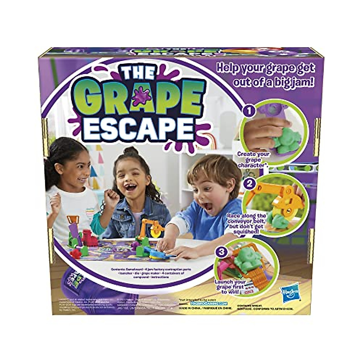Hasbro Gaming Grape Escape Board Game for Kids Ages 5 and Up, Fun Family Game with Modeling Compound