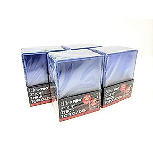 Ultra Pro 4 55pt Top Loaders - 25 Toploaders Per Pack (100 Total) - Thick Action Packed Baseball, Football, Basketball, Hockey, Gaming