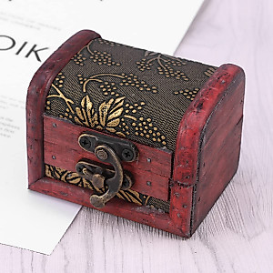 Abaodam treasure trunk large chest storage box keepsake decorative vintage suitcase antique wooden medicine trunks for pirate- Wooden Storage Box Exquisite Toy Storage Case Jewelry