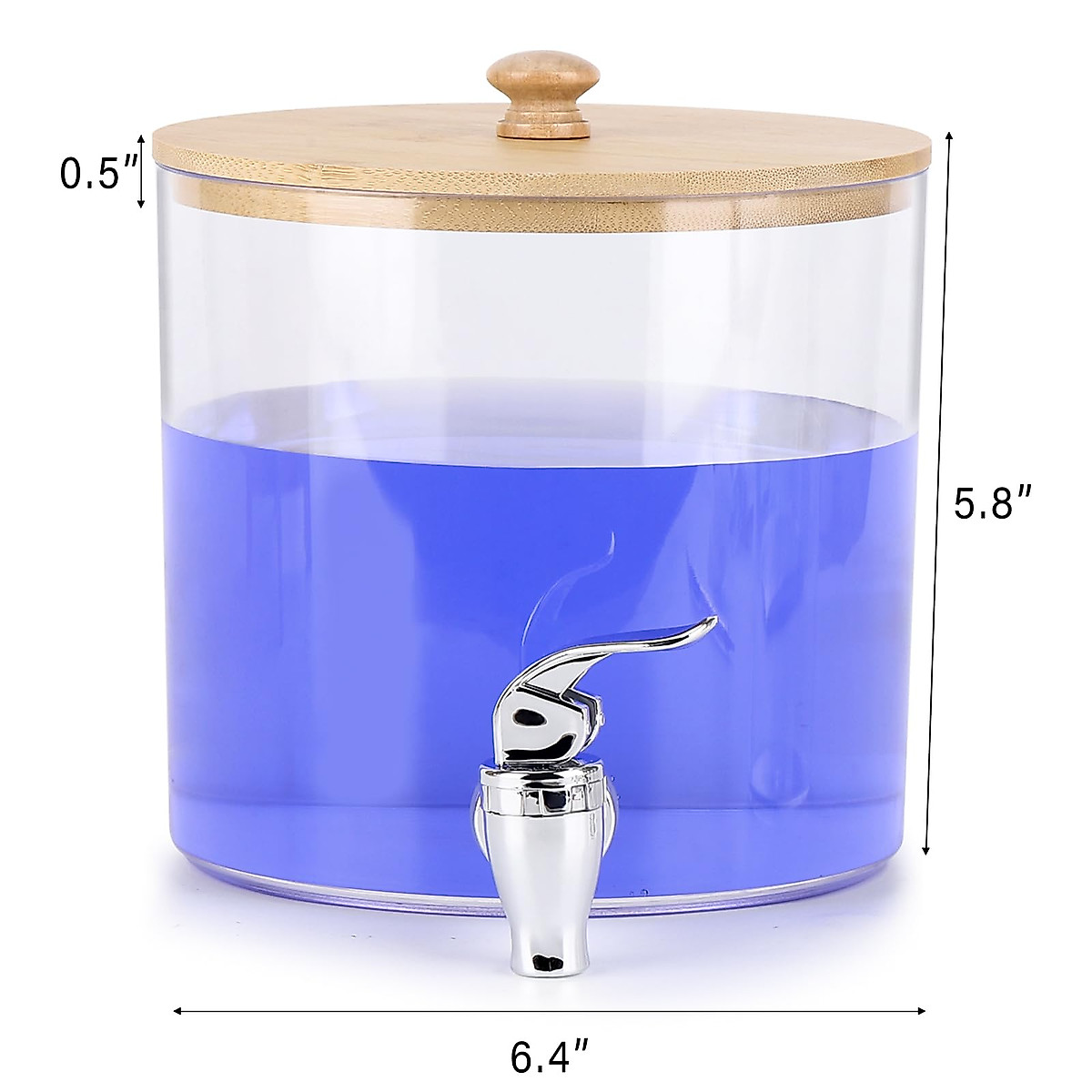 Laundry Detergent Dispenser with Spouts Plastic Container with Bamboo Lid for Laundry Room Organization