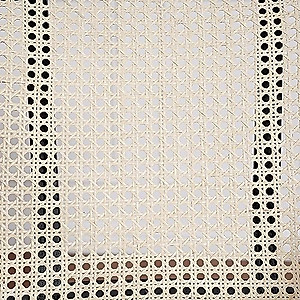 MAVA Home Armchair Living and Dining Room Modern Furniture Jasper Solid Wood Handmade Cane, Rattan Back Designer Chair (Black), Assembled