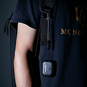 MONOCARBON Real Carbon Fiber Case for AirPods Pro 2nd Generation 2022 with Stripes Lanyard | Slim & Durable Cover for AirPods Pro 2 Accessories | Support Wireless Charging | Shock-Absorbing Protective