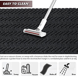 Runner Rug Carpet Runners, Indoor/Outdoor Hallway Custom Sizes Kitchen Entryway Bedroom Area Rugs with Natural Non-Slip Waterproof Rubber Backing, Garage Mat, Gray Triangle, 2' x 12'