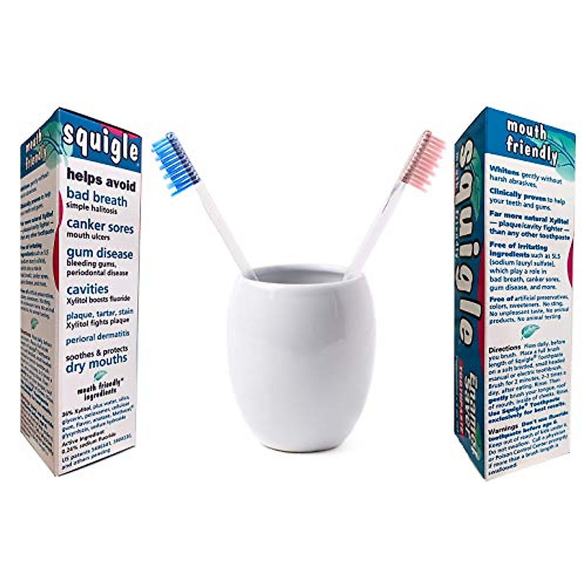 Squigle Enamel Saver Toothpaste (Canker Sore Prevention & Treatment) Prevents Cavities, Perioral Dermatitis, Bad Breath, Chapped Lips - 4 Pack