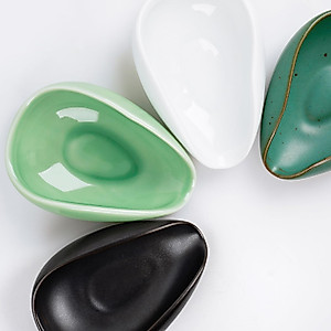 watchget Ceramic Coffee Dosing Cup & Tea Storage Tray, Single Dose Measuring Container for Coffee Beans & Loose Leaf Tea Dosing Vessel, Black