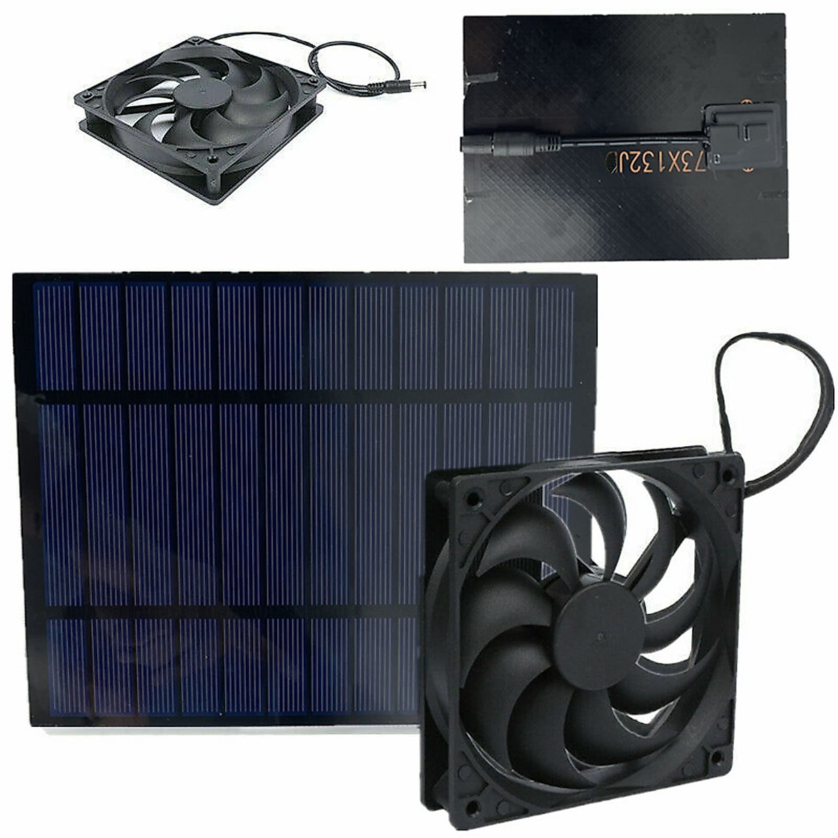 Arsor Solar Powered Exhaust Fan, 10W 12V 2A Wall Mount Ventilation and Cooling Dual Fans Waterproof Window Exhaust Ventilator, Portable Solar Panel Fan Kit for Chicken Coop, Greenhouse, Dog House