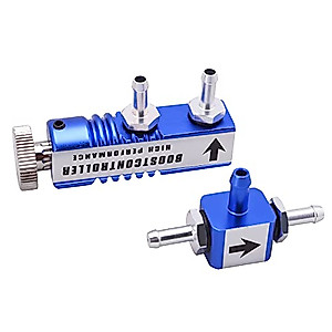 BELOMI Turbo Engine Controller Kit, Universal 1-30 PSI Manual Turbo Boost Controller, Aluminum Adjustable Boost Bleed Valve, Vehicle Interior Modification Accessories for Most Car (Blue)