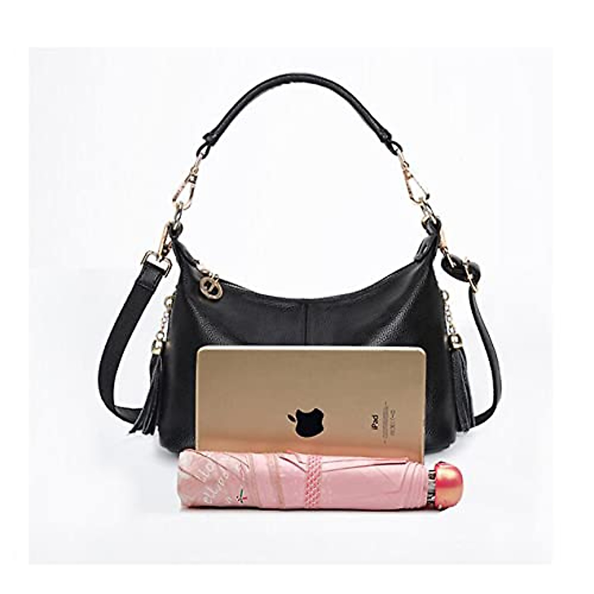 SMALLBLUER Synthetic PU Leather Ladies Tote Hobo Shoulder Middle-aged Women's Crossbody Bags Satchels Purse Clutches-Purple