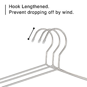 Fayleeko Wire Hangers 40 Pack Coat Hangers Strong Heavy Duty Stainless Steel Metal Hangers 16.5 Inch Ultra Thin Space Saving Clothes Hangers