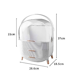 TUOZHE Jewellery Box, Storage Box Large Capacity Waterproof and Dustproof Vanity Box Bathroom Desktop Skin Care Storage Drawer (Color : White)
