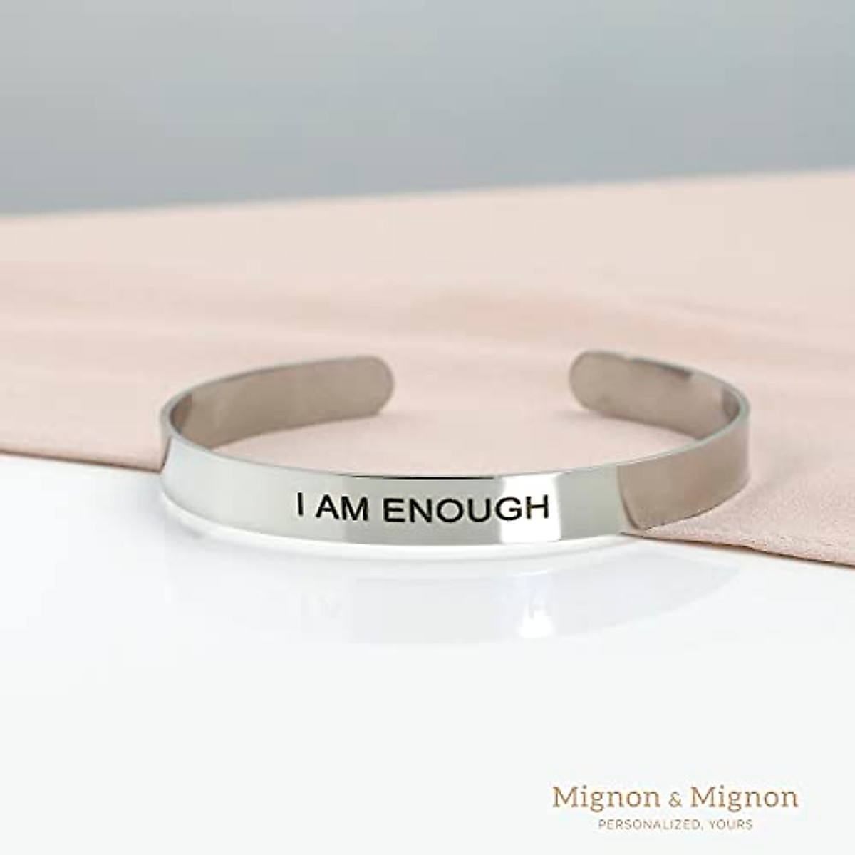 Cuff Engraved Bracelet Graduation Gift for Her Teacher Appteciation Personalized Bangle for Women Custom Name Inspirational Friendship Bridesmaid Proposal Coordinate - FBR