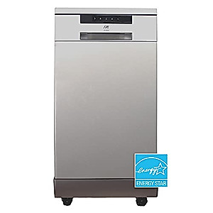 SPT SD-9263SSB 18″ Wide Portable Dishwasher with ENERGY STAR, 6 Wash Programs, 8 Place Settings and Stainless Steel Tub – Stainless Steel