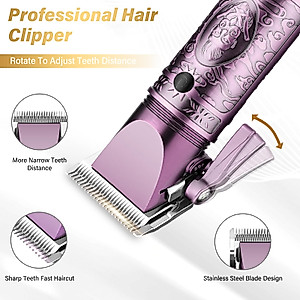 GSKY Hair Clippers for Men T-Blade Trimmer Set,Professional Cordless Hair Trimmer Beard Trimmer Nose Trimmer USB Rechargeable Hair Cutting Kit LED Display