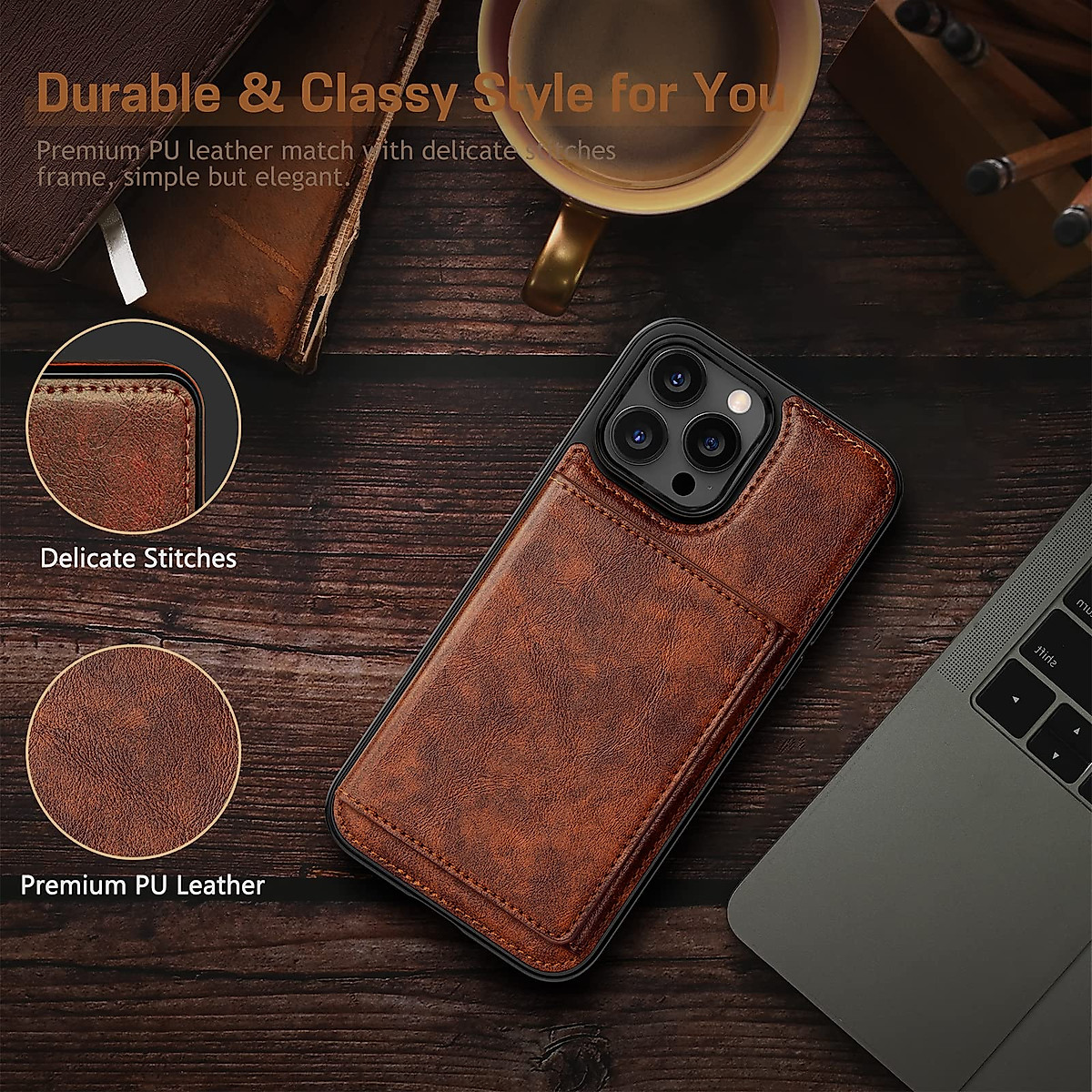 LOHASIC for iPhone 14 Pro Max Wallet Case, Premium Leather Detachable Wallet 5 Card Holder Kickstand Magnetic Protective Cover Compatible with MagSafe Phone Cases for iPhone 14 Pro Max 6.7" - Brown