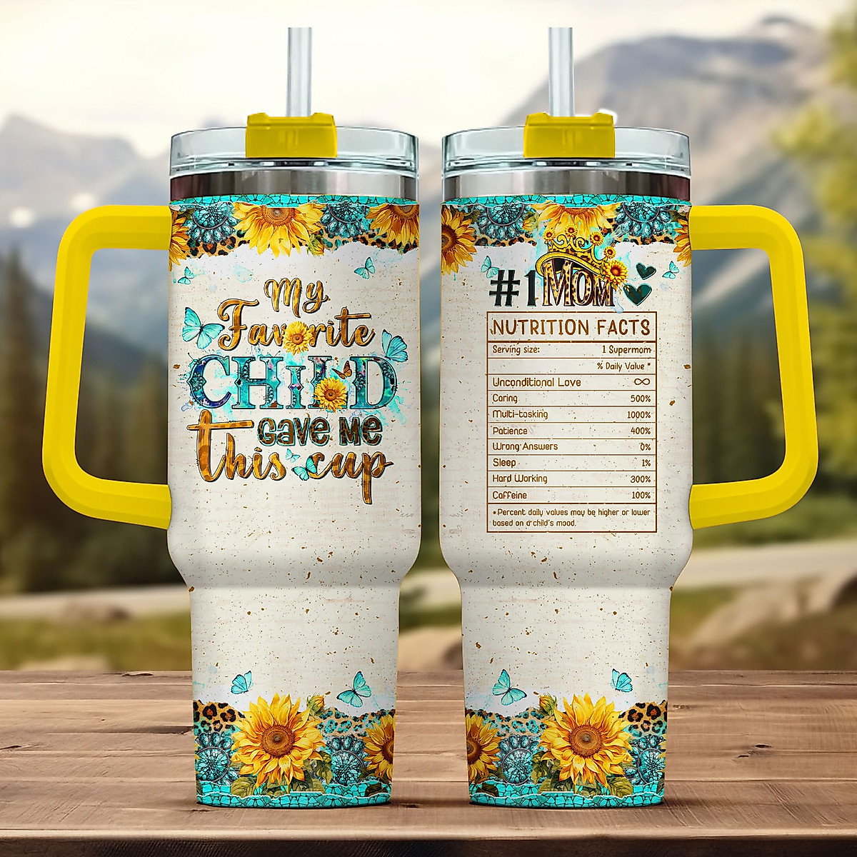 99OWL Modern Day Handle Cups Be Butterfly Mommy To Funny Simple Cup Women Mothers Print For, Mom Gifts, Tumbler 40 Oz With Handle Lid And Straw, Mom Gemstone Sunflower Leopard