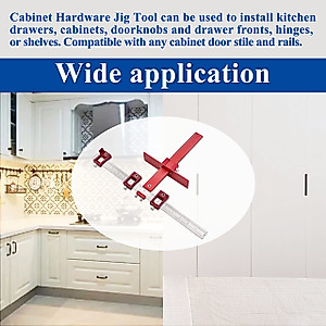 Cabinet Hardware Jig Tool Both Inch and Metric for Handles and Knobs Drawer Guide Jig on Doors and Drawer Fronts, Fastest and Most Accurate Knob & Pull Jig Improve for inch Scale
