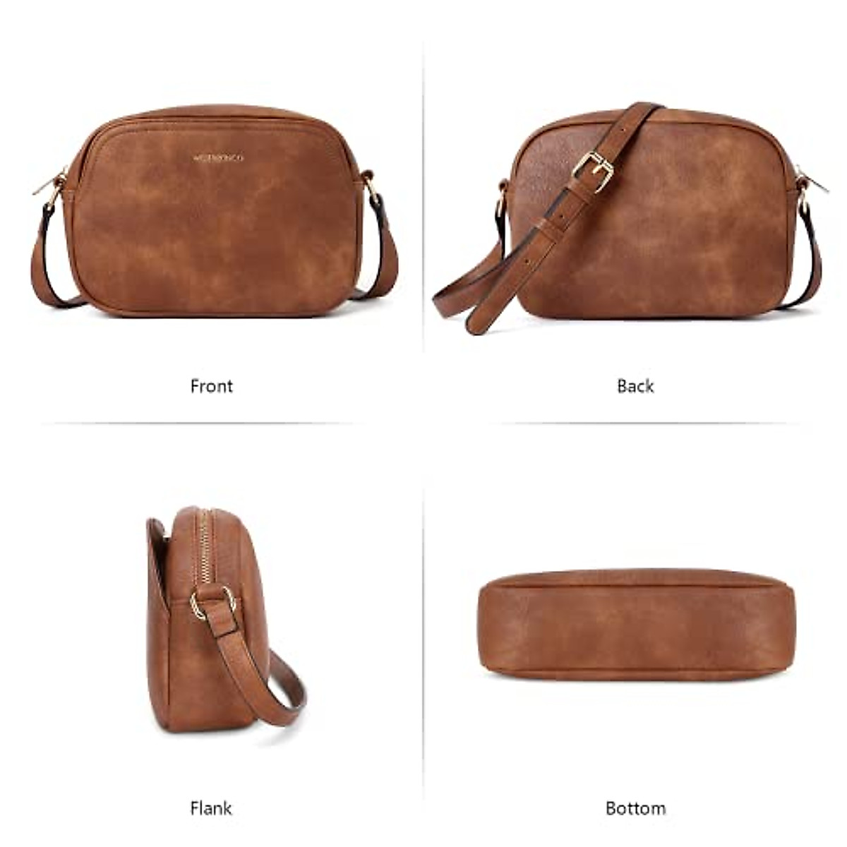 WESTBRONCO Crossbody Bag for Women Vegan Leather Wallet Purses Satchel Shoulder Bags Small Size Brown