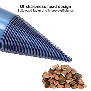 Xinde Firewood Log Splitter Drill Bit, High Speed Steel Log Breaker Reamer, Heavy Duty Twist Firewood Wood Splitter Drill Bit for Electric Drill Machine for Camping Farm Family (42mm Hex Shank)