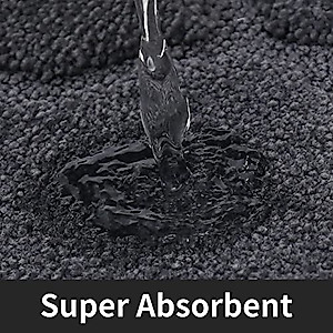 COSY HOMEER Soft Kitchen Floor Mats for in Front of Sink Super Absorbent Kitchen Rugs 20"x59" Non-Skid Standing Mat Washable,Polyester,Dark Grey