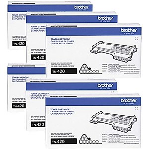 Brother Genuine Toner Cartridge, TN420, Replacement Black Toner, Page Yield Up to 1,200 Pages / 6-Toner Cartridges6