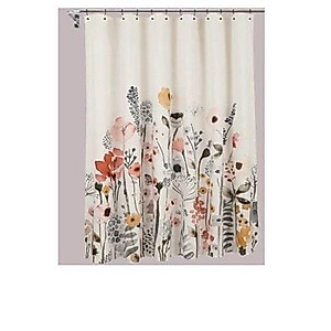 Floral Wave Shower Curtain 100% Cotton 72"x 72"