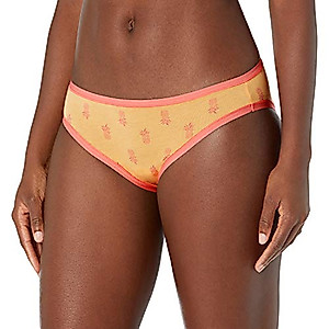 Amazon Essentials Women's Cotton Bikini Brief Underwear (Available in Plus Size), Pack of 6, Pineapple, Large