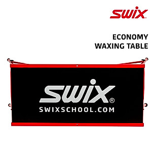Swix T754 Economy Waxing Table 96cm x 45cm | Durable Compact Wax Table for Skis & Snowboard with One Leg Height Adjustment, Red