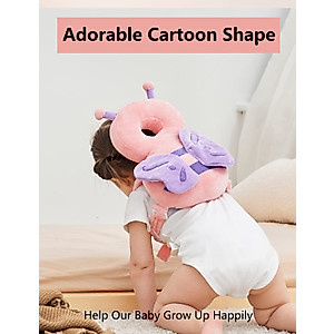 JunNeng Toddler Baby Head Protector Pad Safety Cushion with Knee Pads&Anti-Slip Socks (Butterfly),6 Months-3 Years