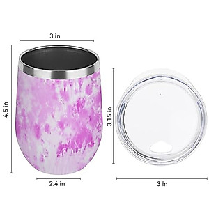 silichee 20 Oz Stainless Steel Insulated Tumblers with Lid Tie Dyed Pattern on Cotton Fabric Insulated Tumblers Vacuum Coffee Mugs for Hot and Cold Coffee