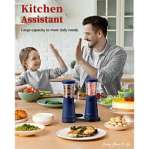 Electric Salt and Pepper Grinder Set with Storage Base, Stainless Steel Rechargeable Salt and Pepper Grinder Set with 4.5 oz Large Capacity, 1.8" Wide Mouth, Adjustable Coarseness, Ideal for Kitchen