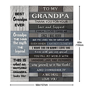 Grandpa Gifts,Gifts for Grandpa,Grandpa Birthday Gifts,Best/Great Grandpa Gifts,Birthday Gifts for Grandpa,Grandpa Gifts from Grandchildren/Granddaughter/Grandson,Grandfather Gift Blanket 60”x50”