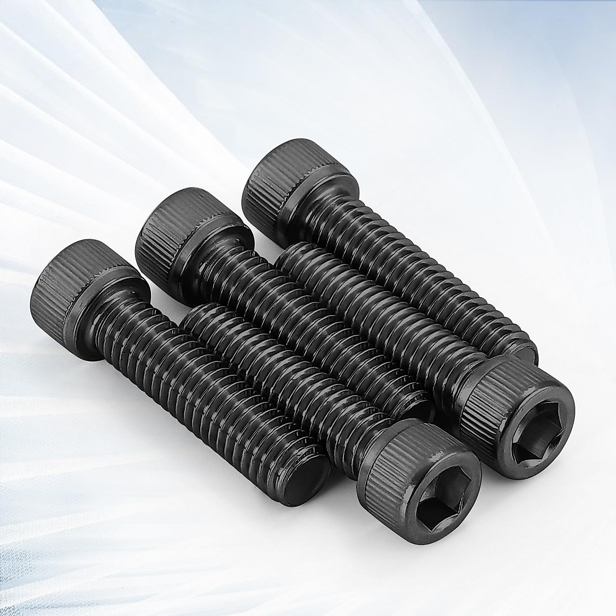 M3-0.5 x 8mm Socket Head Cap Screws Bolts, Class 12.9 Black Alloy Steel, DIN 912, Fully Threaded, 100 PCS
