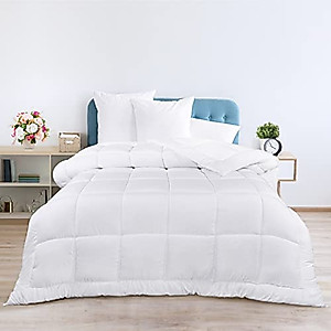 Utopia Bedding All Season Down Alternative Quilted Comforter - Microfiber Duvet Insert with Corner Tabs - Machine Washable - Bed Comforter, White, Queen