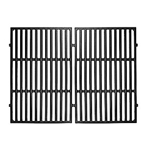 Hisencn 7638 7639 Cast Iron Grates, 7636 Flavorizer Bars and 69787 Burner Tube for Weber Spirit I & II 300 Series, Grill Repair Part Kit for Spirit E310 S310 E320 S320 E330 S330