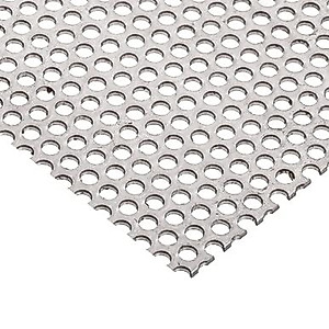 Online Metal Supply 0.048inch, 0.140inch Hole, 8inch x 12inch, 316 Stainless Steel Perforated Sheet