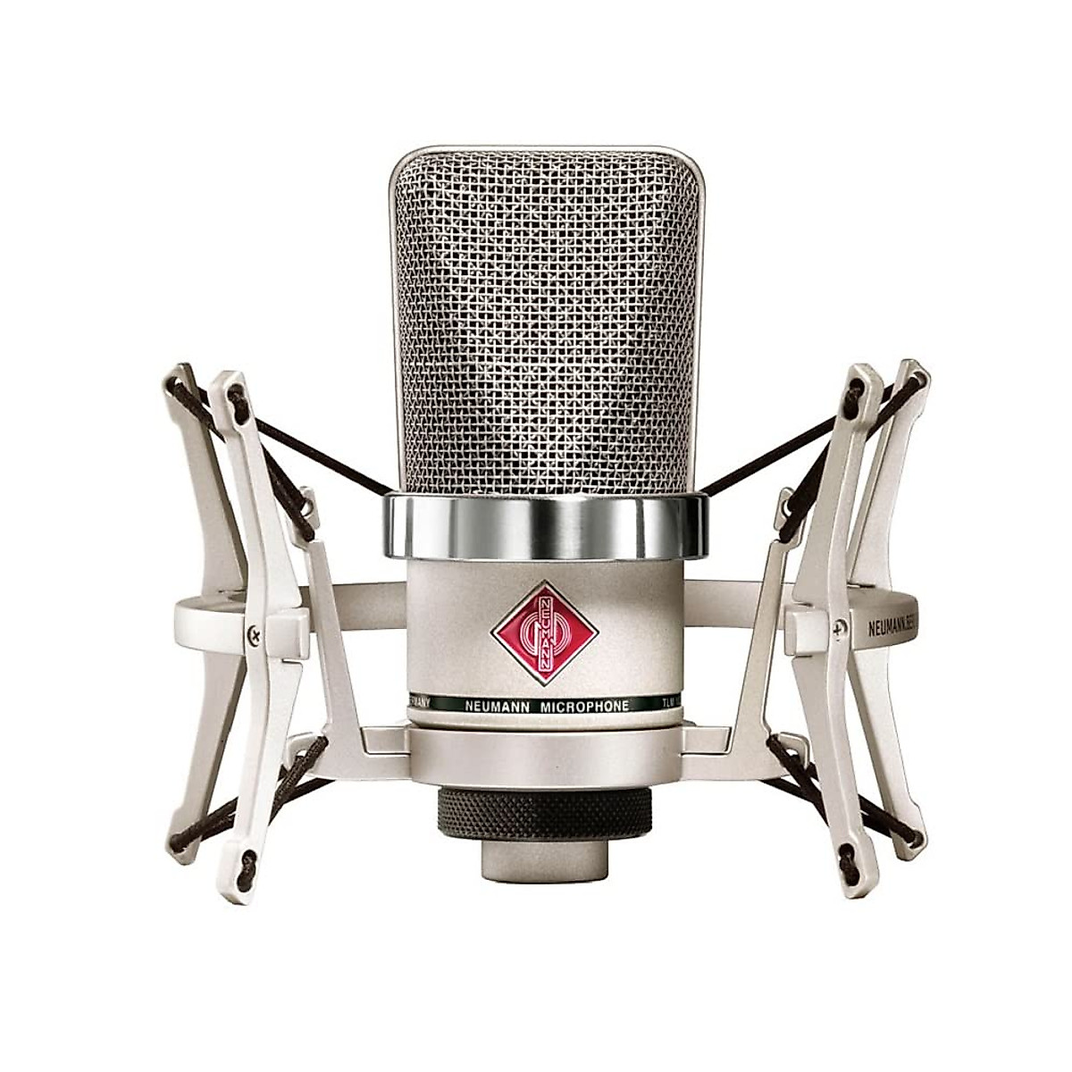 Neumann TLM 102 Studio Set - Cardioid Condenser Microphone Ideal for Home/Professional Studio Instrument Vocal Podcast Twitch recording - Nickel