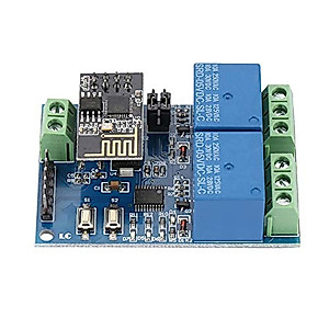 Dual Channel WiFi Relay, ESP8266 Dual Channel WiFi Relay Board On Board ESP 01 Smart Home Phone APP Remote Switch Module 59 * 40mm, Keypads & Remotes