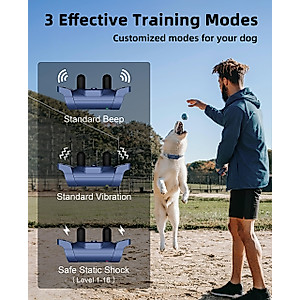 Bousnic Dog Shock Collar with Remote - [New Edition] 4000FT Dog Training Collar for Large Medium Small Dogs (8-120lbs) Rechargeable E Collar with Beep, Vibration, Safe Shock