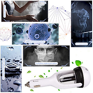 FPVERA Car Humidifier, Car Air Purifier Aroma Diffuser, Car Air Freshener Purifier Aromatherapy Mist Maker Suit for Vehicle Automobile Gift Water Soluble Essential Diffuser