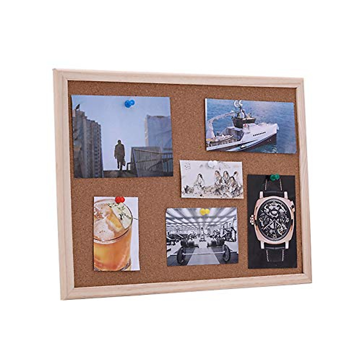 7777777 4Pcs Bulletin Board Cork Board Conference Message Board Wood Frame Photo Wall 50X40cm