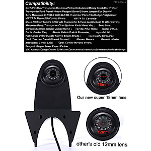 1280x720 Pixels 1000 TV Lines 3rd Brake Light Reversing Camera Brake lamp Parking for Benz Sprinter vito Viano Citroen Dacia Ford Hyundai Isuzu Iveco Mitsubishi Nissan Seat Skoda Toyota VW Crafter T5