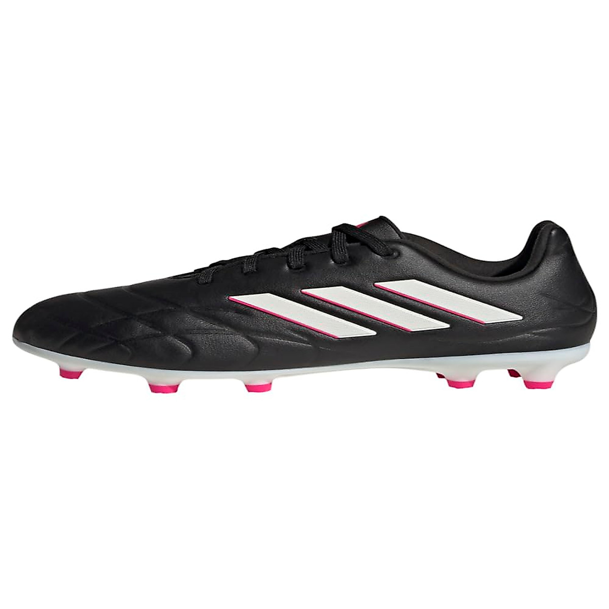 adidas Copa Pure.3 Firm Ground Soccer Shoe, Black/Zero Metallic/Team Shock Pink, 1.5 US Unisex Little Kid