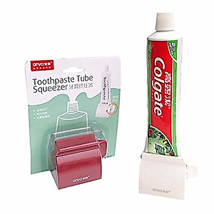 GGGarden BX-924 Anya ABS Creative Bathroom Toothpaste Tube Squeezer Multifunction Tube Dispenser - Purplish Red