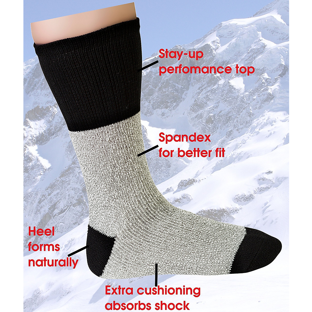 Debra Weitzner 12 Pair Thermal Winter Socks for Men and Women Extreme Cold Weather Insulated Heated Warm Socks for Camping Hunting Skiing etc