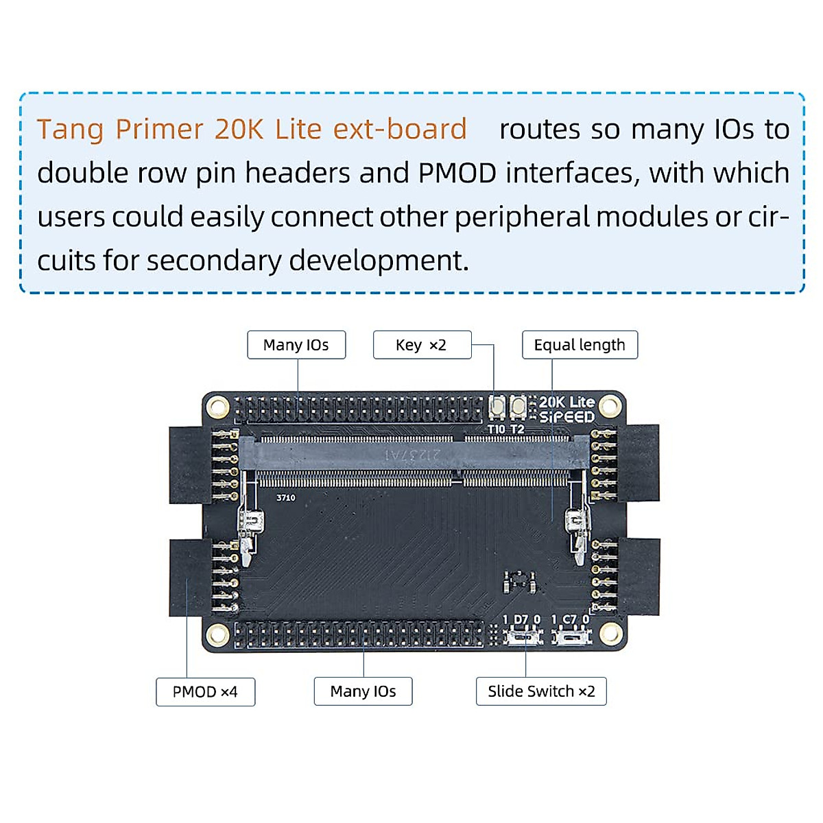 Kocoo Sipeed Tang Primer 20K Gowin GW2A FPGA GoAI Core Board Minimum System (20K Dock Board)