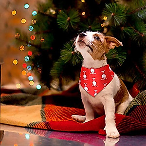 Christmas Dog Bandanas Hat Set 4 Pieces Christmas Dog Bandana Adjustable Pet Triangle Scarf and 2 Pieces Pet Santa Hat Dog Christmas Hat for Pets Dogs Cats Christmas Costumes (Vivid Patterns, Medium)