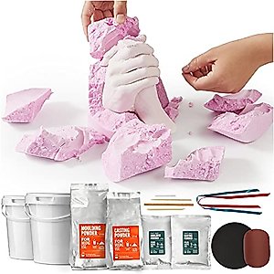 HomeBuddy Hand Casting Kit with Practice Kit - Keepsake Hand Mold Kit Couples, Plaster Hand Mold Casting Kit, Clay Hand Molding Kit for Family, Alginate Molding Powder - Unique Gift for Couples